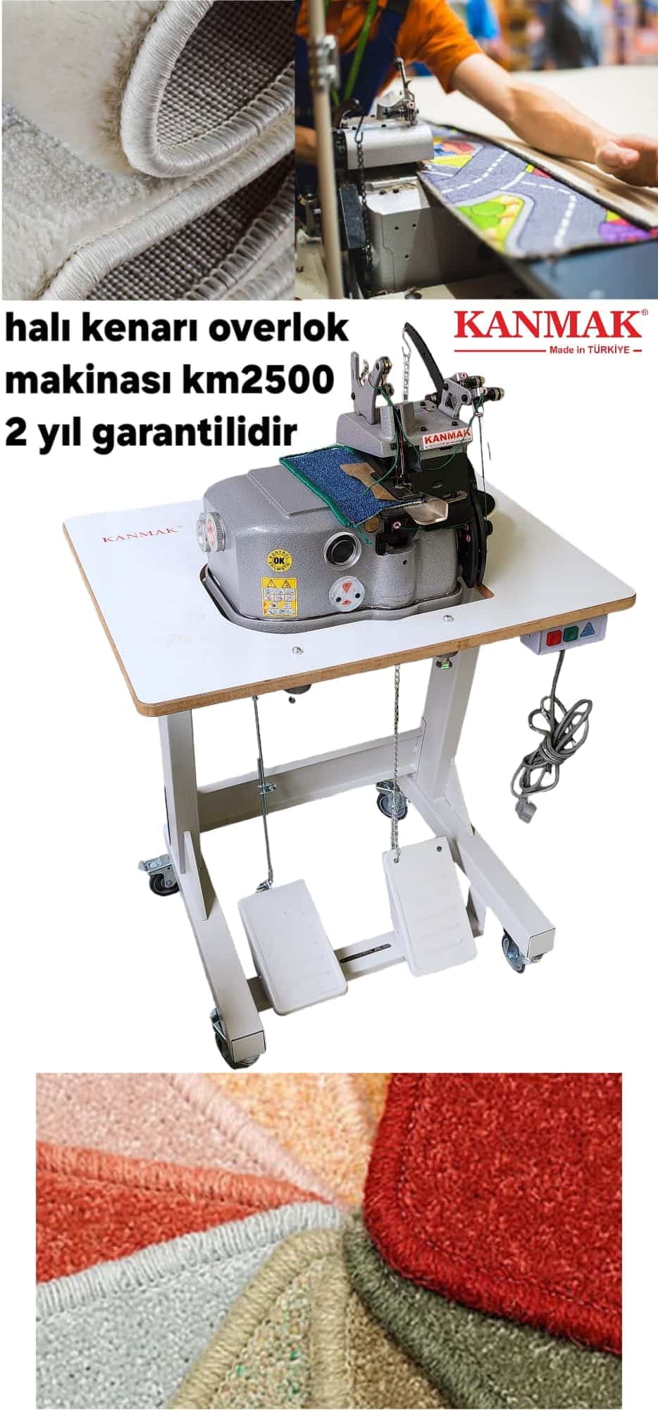 Halı Kenarı Overlok Makinası KM 2500 - Kanmak Makina